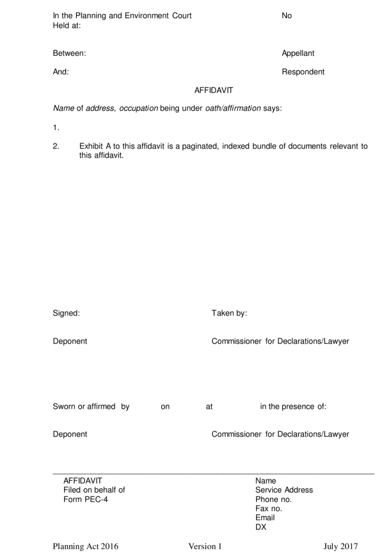affidavit form nsw supreme court - AffidavitForm.net