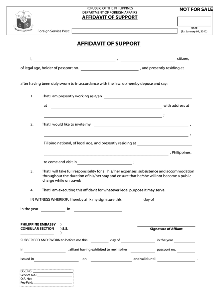 affidavit of support and consent form philippines - AffidavitForm.net
